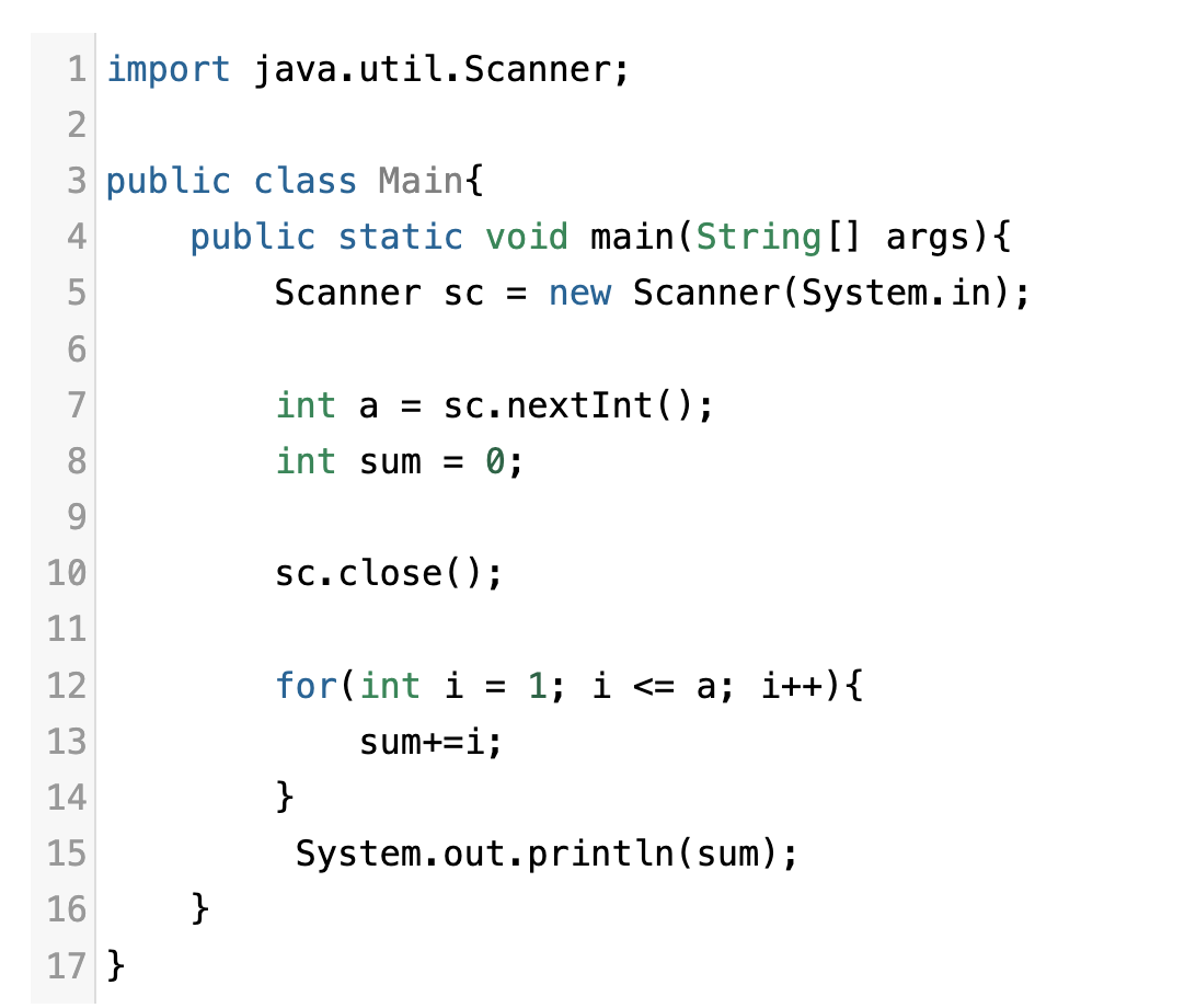 백준 8393번 - java