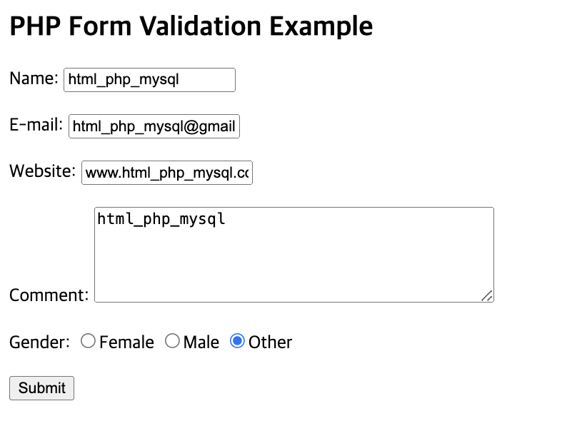 [웹 서비스 개발] PhP Form Handling