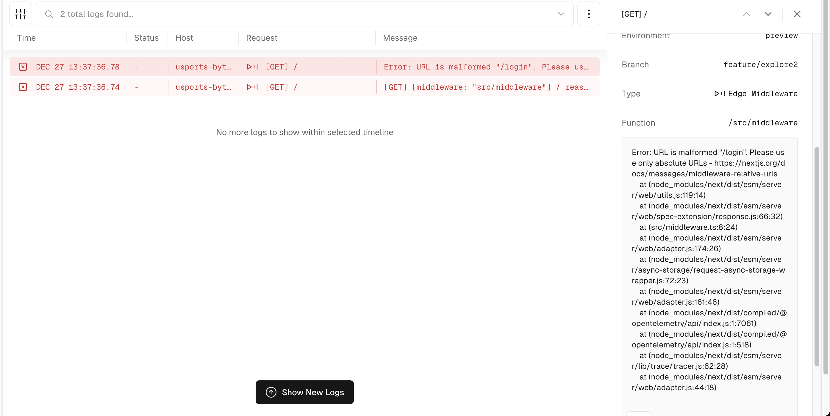 [Next.js@14] Vercel 배포 middleware 에러