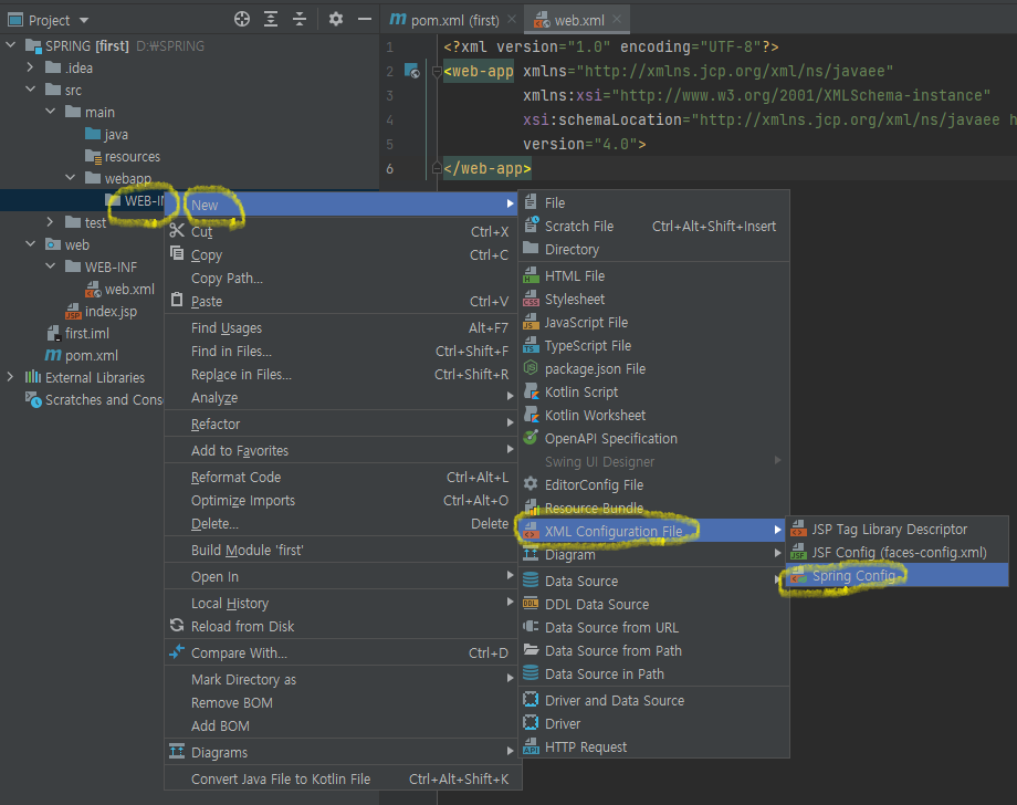 🌸 [SPRING] [INTELLIJ] | 기본설정 : 작업공간 , xml파일 생성 , 변수 , 😻톰캣😻 , 인코딩 , 전체찾기 기능 , 사용자 지정 파일 형식 추가