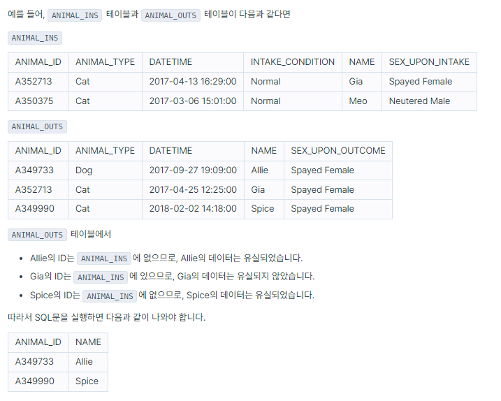 프로그래머스 SQL - JOIN Lv2,3