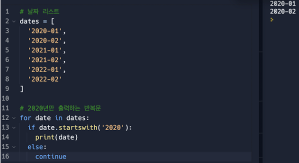 python list comprehension, startswith()