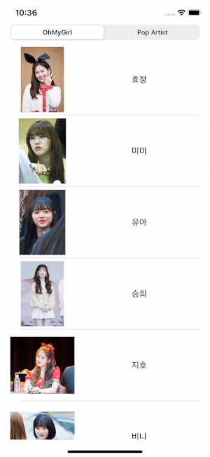 UISegmentedControl and UITableView