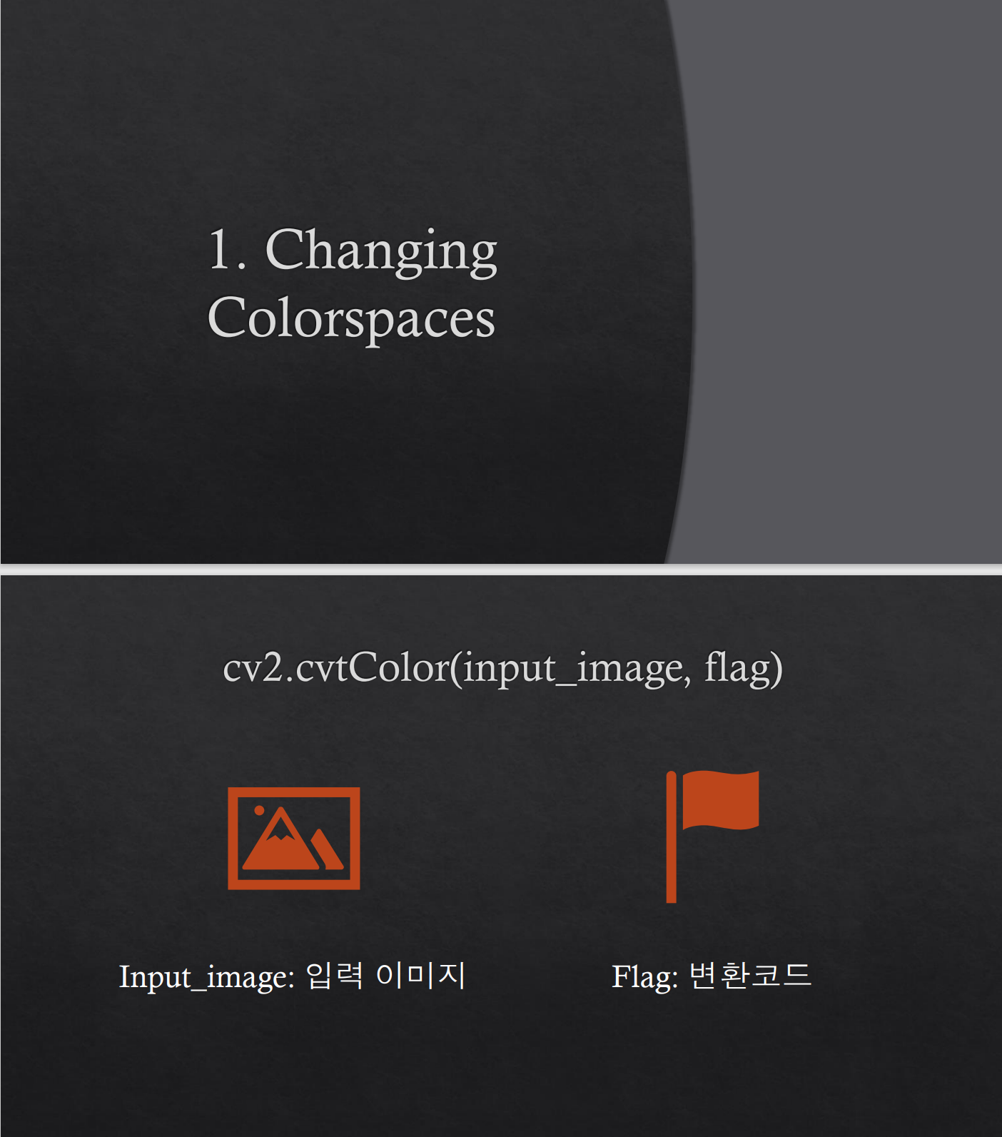 [openCV]Change Colorspaces, Image Thresholding, Geometric Transformations of Image, Smoothing Images