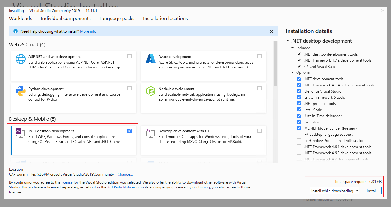 (Windows) Visual Studio 2019커뮤니티 설치하기!