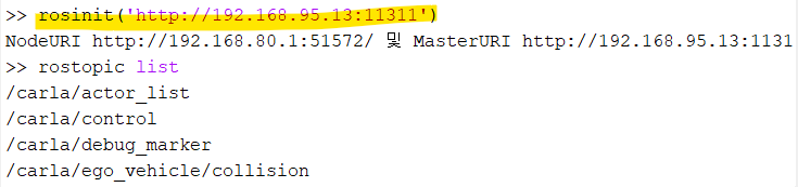 [caRLA,Matlab]Integrating Carla-Matlab-ROS Using ROSbridge and ROS Toolbox