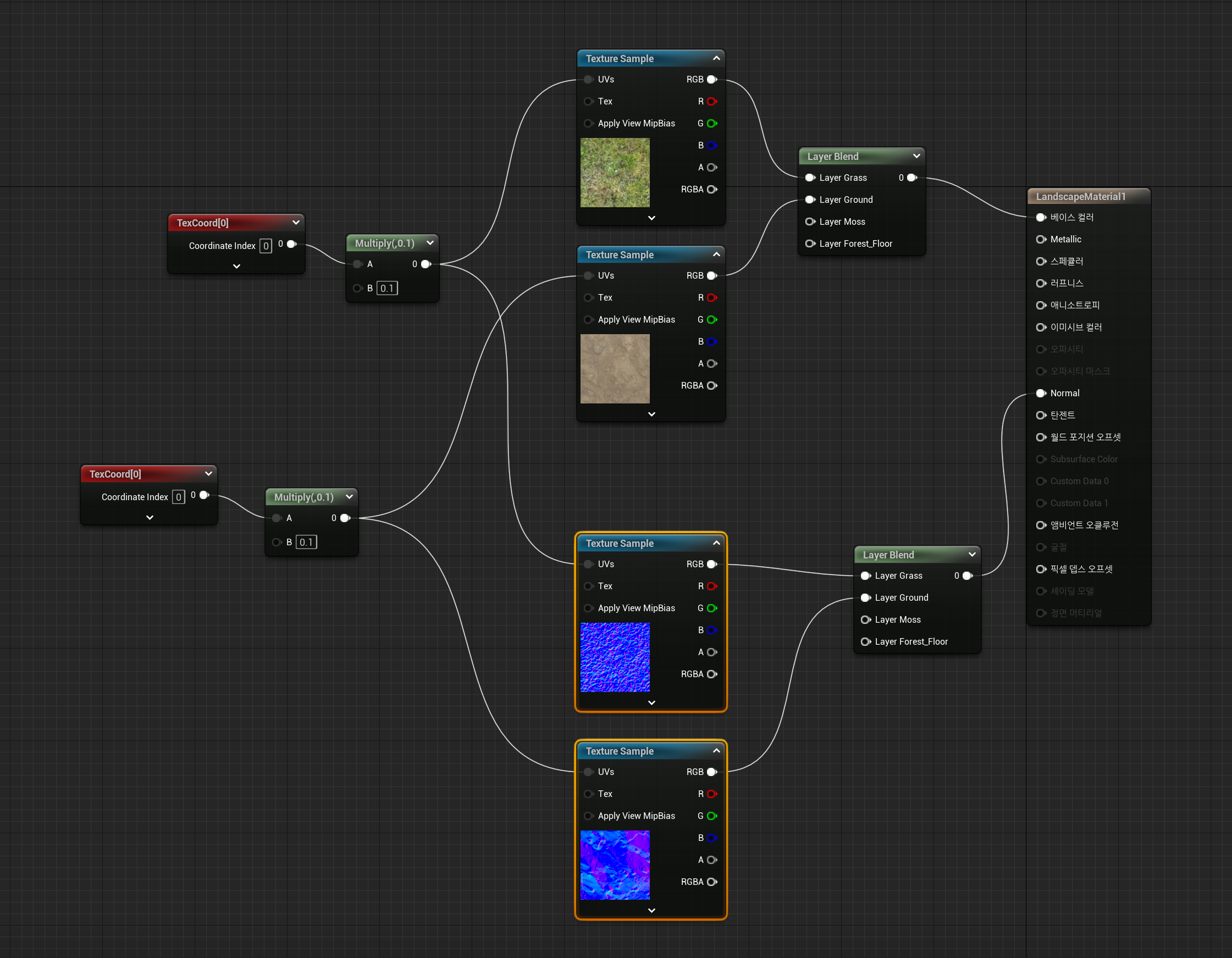 언리얼 랜드스케이프 Material