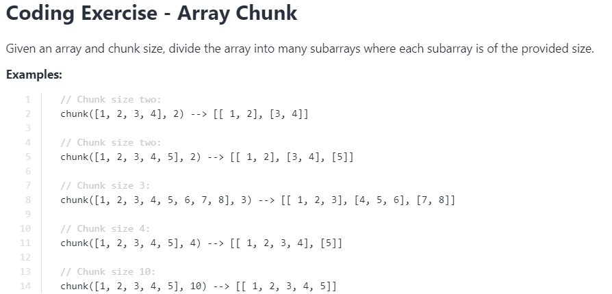 [Algorithms] 06. Array Chunk Problem