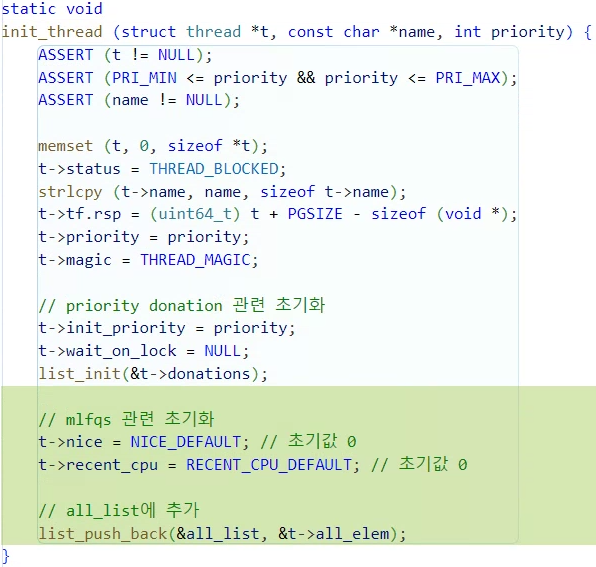 PintOS Project 1-4: Thread - Advanced Scheduler