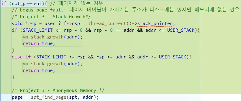 PintOS Project 3-4: VIRTUAL MEMORY - Stack Growth