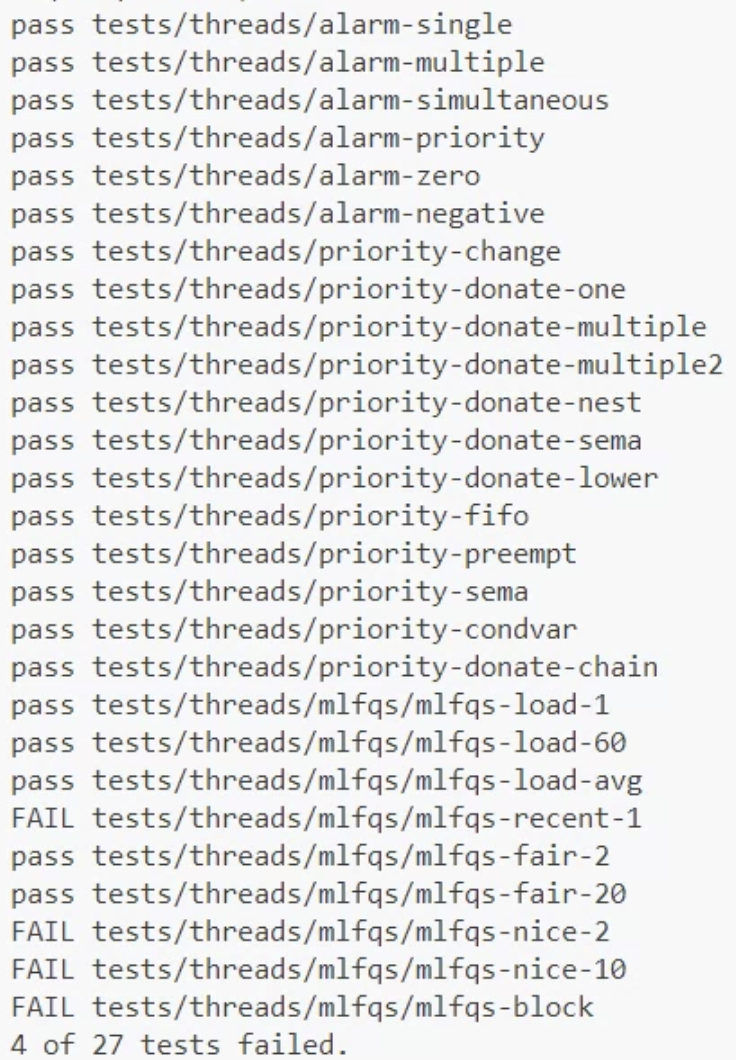 PintOS Project 1-4: Thread - Advanced Scheduler
