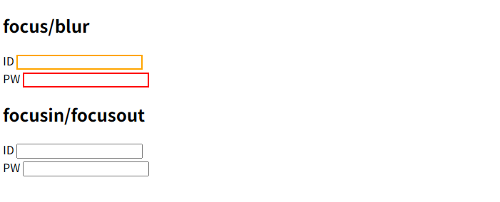 jquery 포커스 이벤트