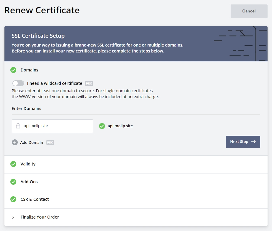 모입(Molip) - ZeroSSL을 이용한 HTTPS SSL 인증서 갱신