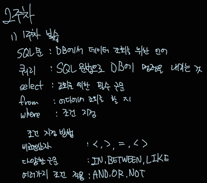 TIL - SQL 2주차 강의