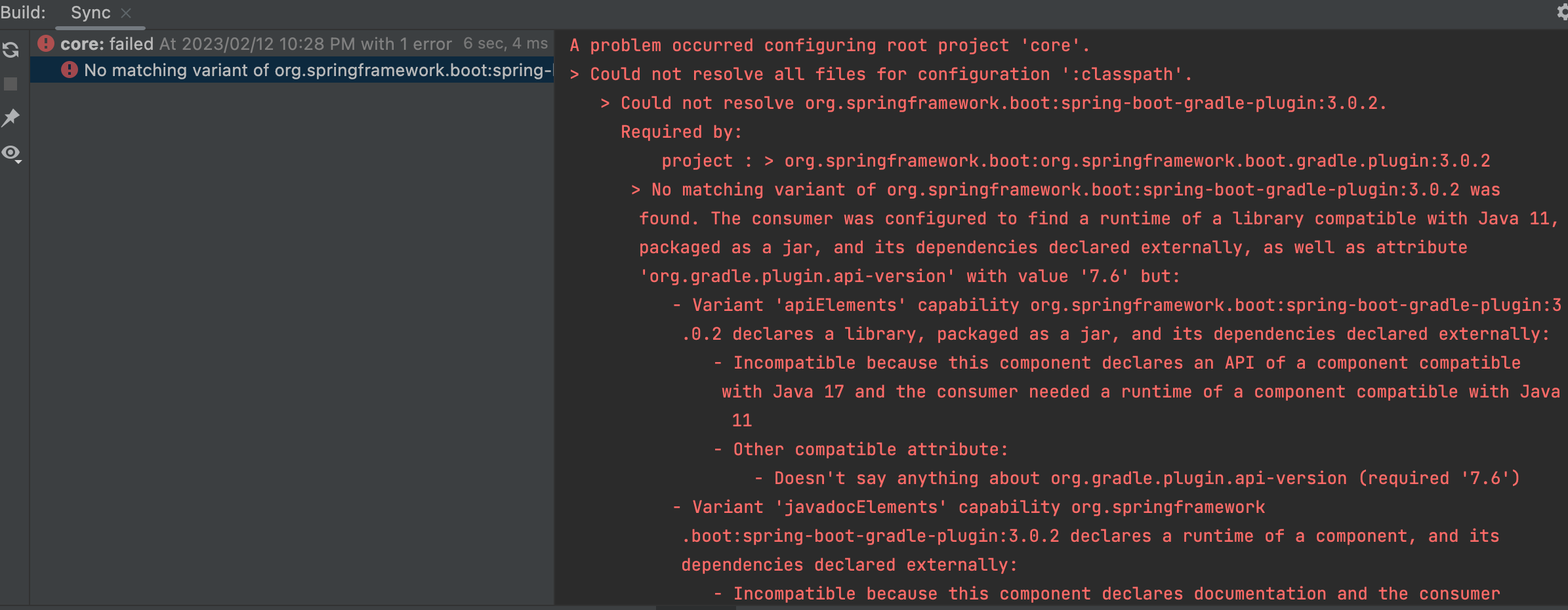Springboot 3.0.x 프로젝트 생성 에러