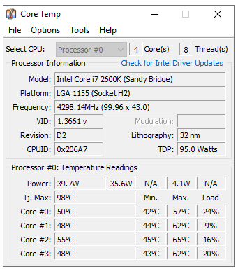 Core Temp 사용법 간단해요!