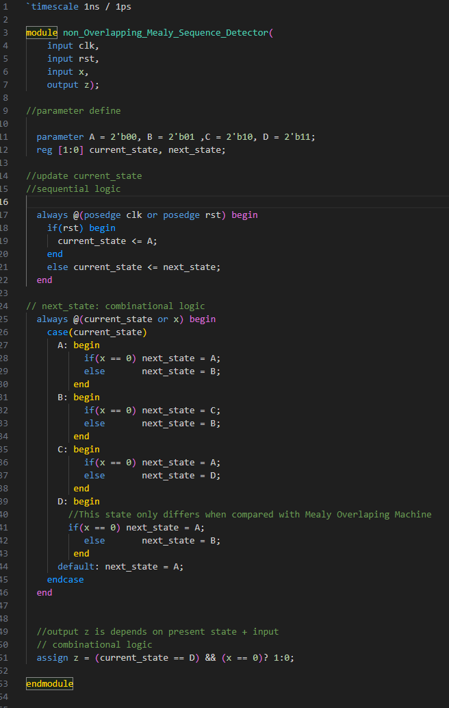 [verilog] FSM and Sequence Detector