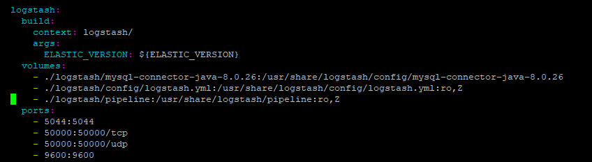 도커컴포즈로 ELK, mysql 연동