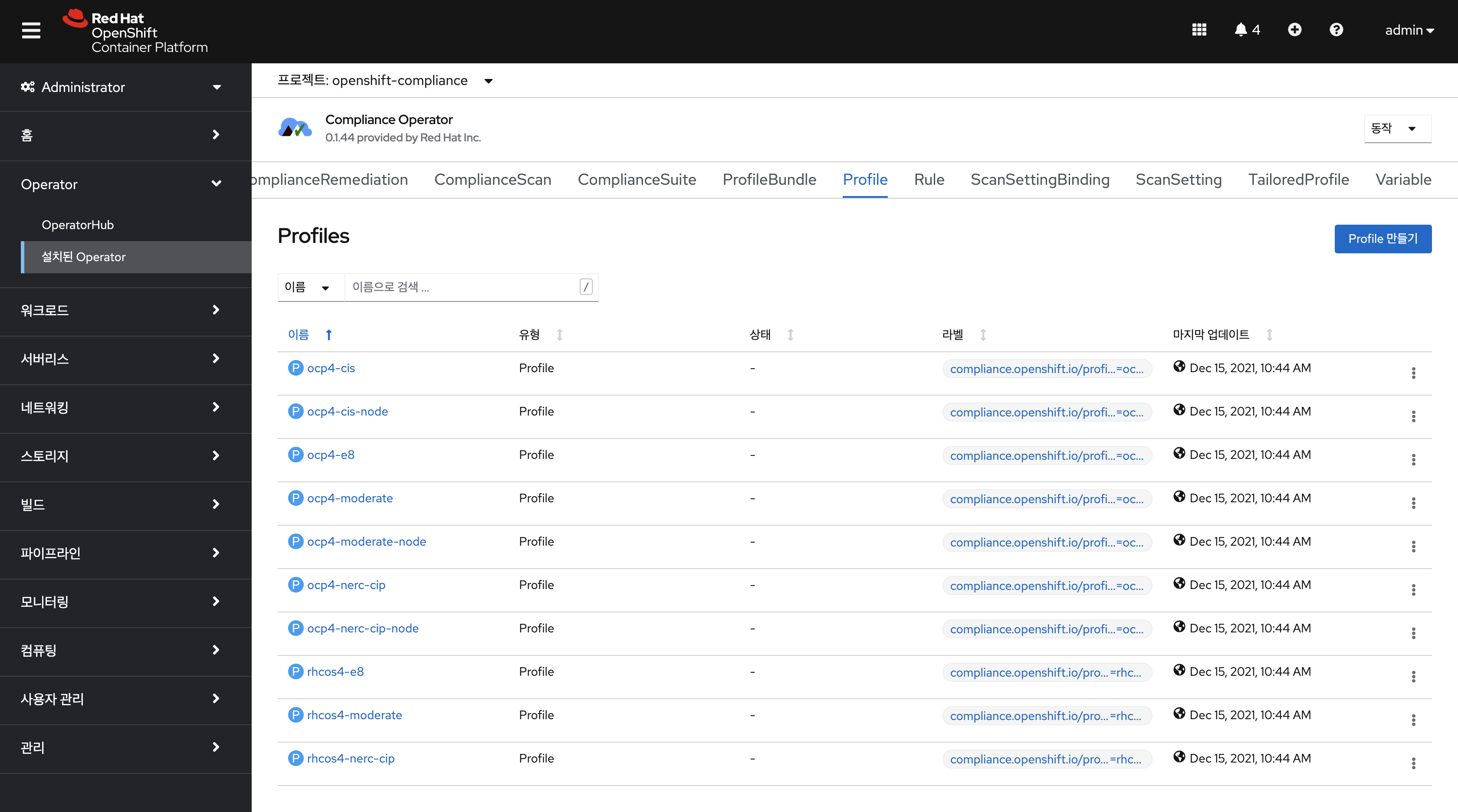 Openshift Compliance Operator를 알아보자