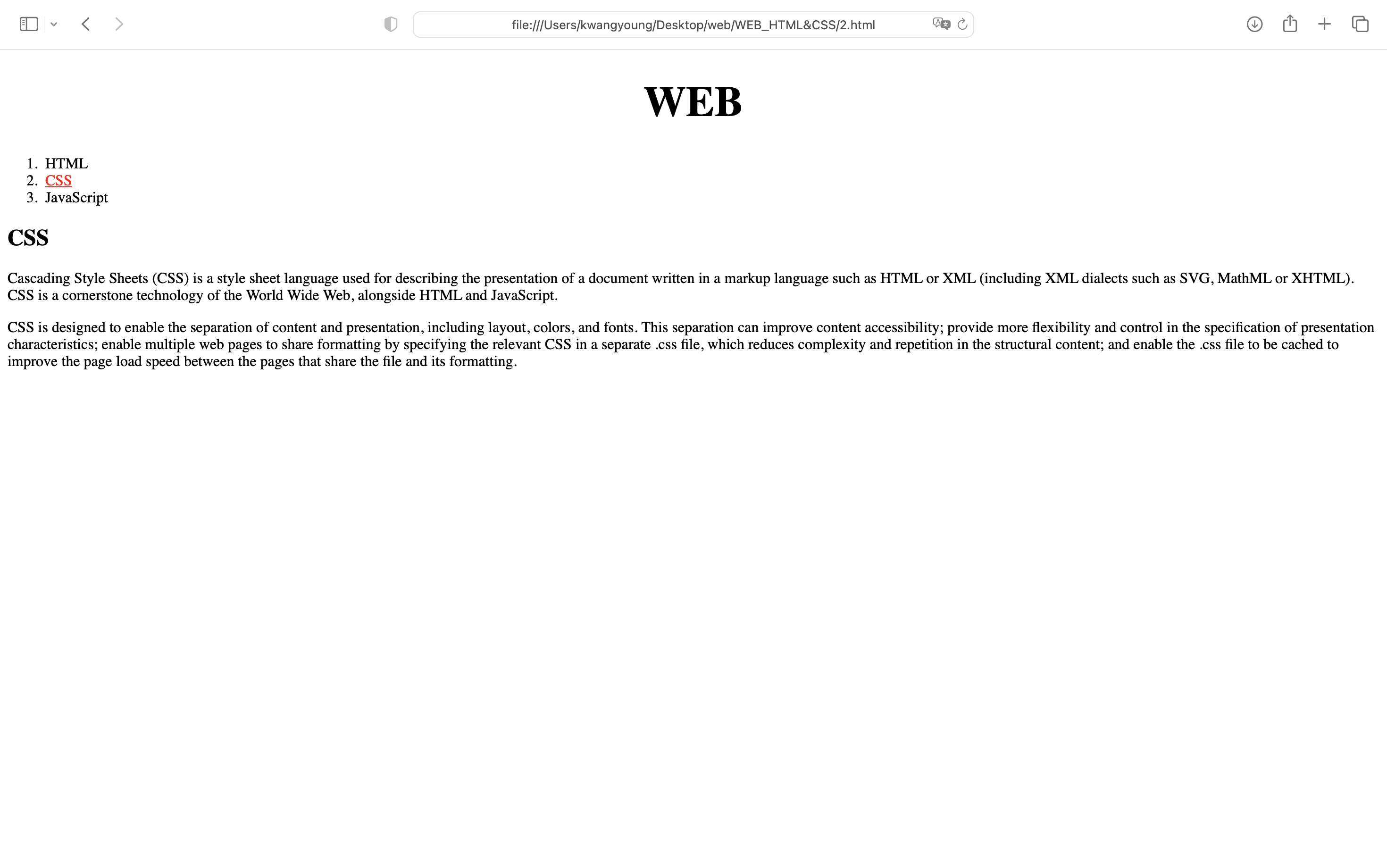 WEB2 - CSS