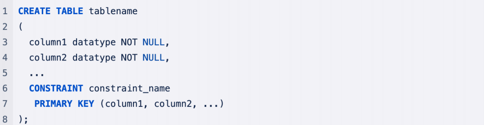 PRIMARY KEY, FOREIGN KEY