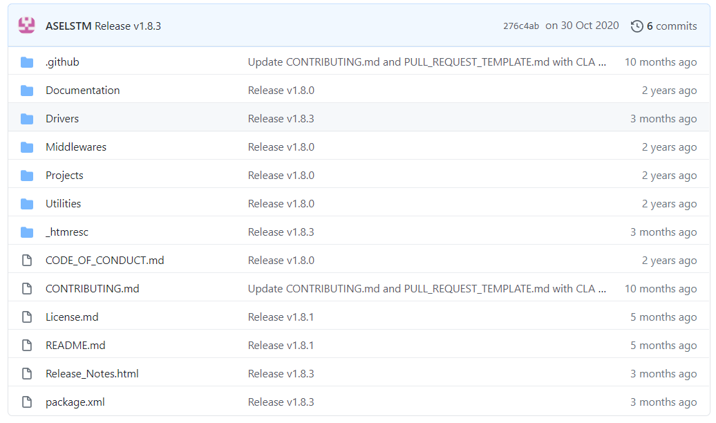 STM32 Example Code 다운