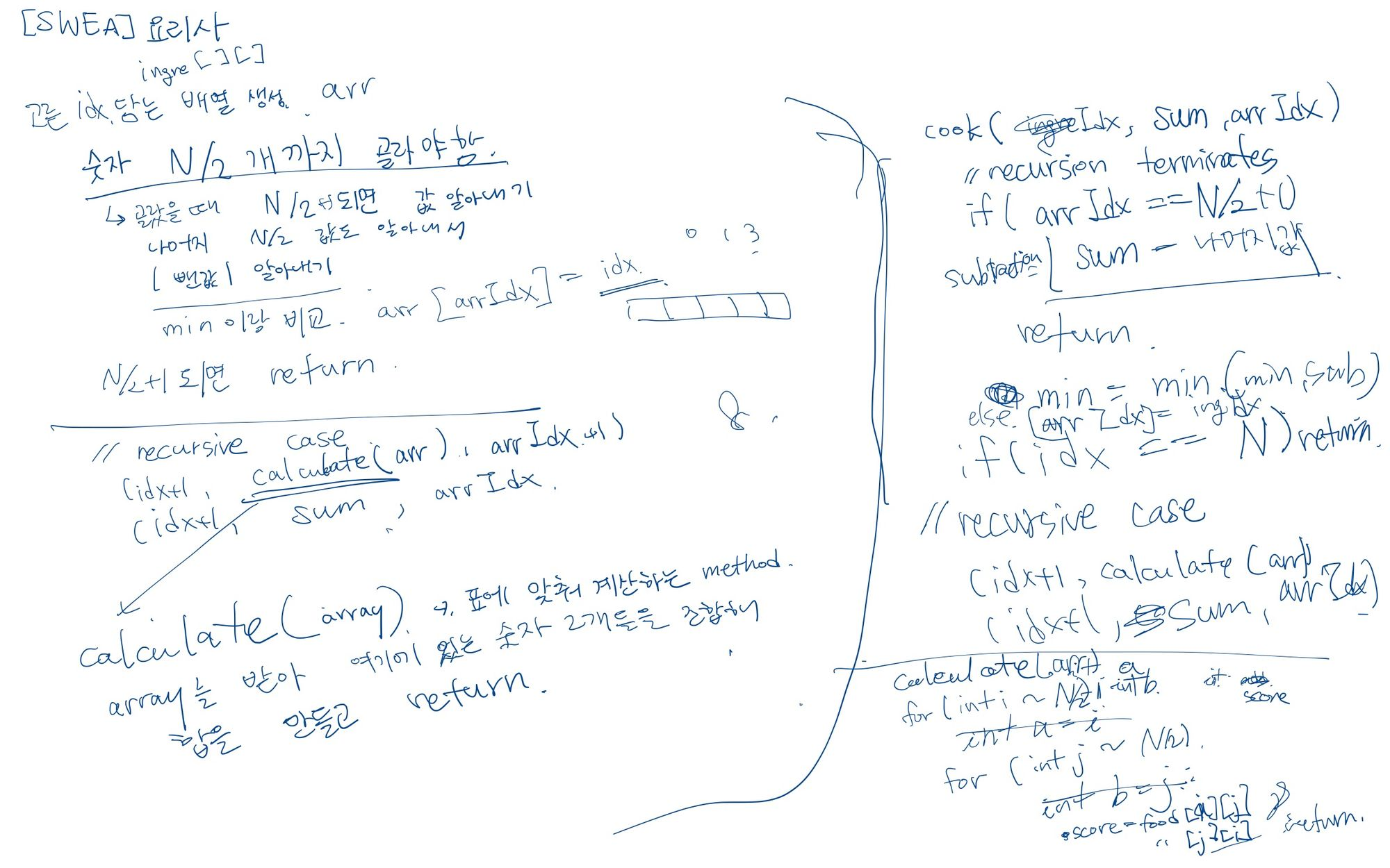 [SWEA][JAVA] 4012. 요리사