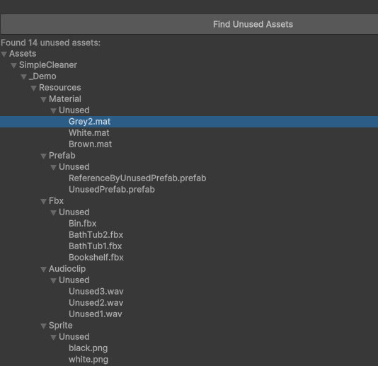 [Unity Editor] Simple Cleaner #2 - Editor TreeView