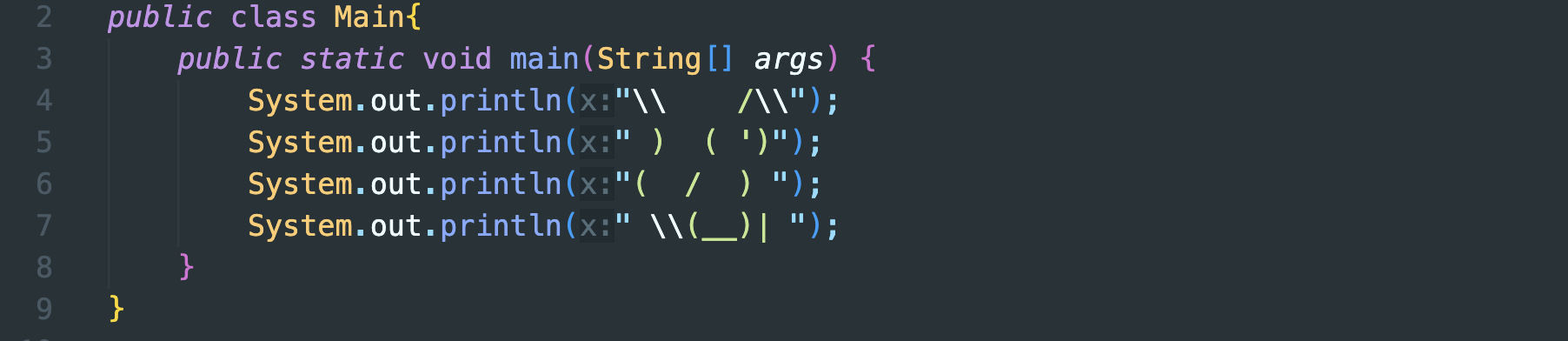 백준 10171 고양이 (java)
