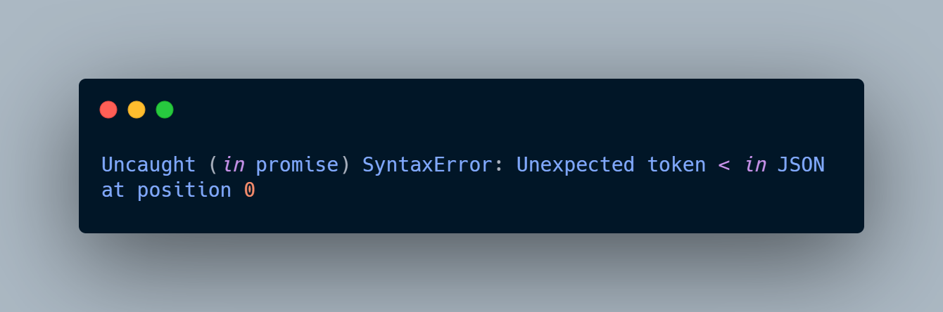 syntaxerror: unexpected token