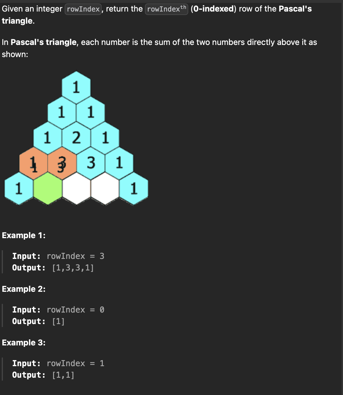[리트코드] Pascals's Triangle II 코드 최적화 과정