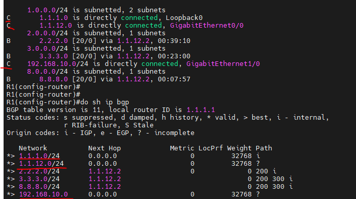BGP 여러가지 설정 - (1) IBGP, 재분배