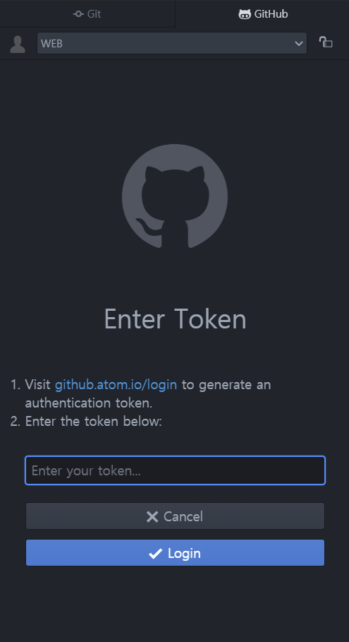 [WEB1] Atom Editor 설치 & Atom과 github 연동 (cmd 필요 없음)