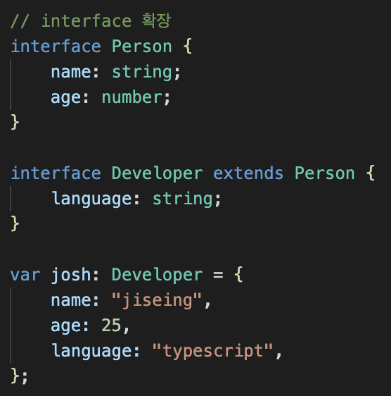 Typescript 3장 Interface
