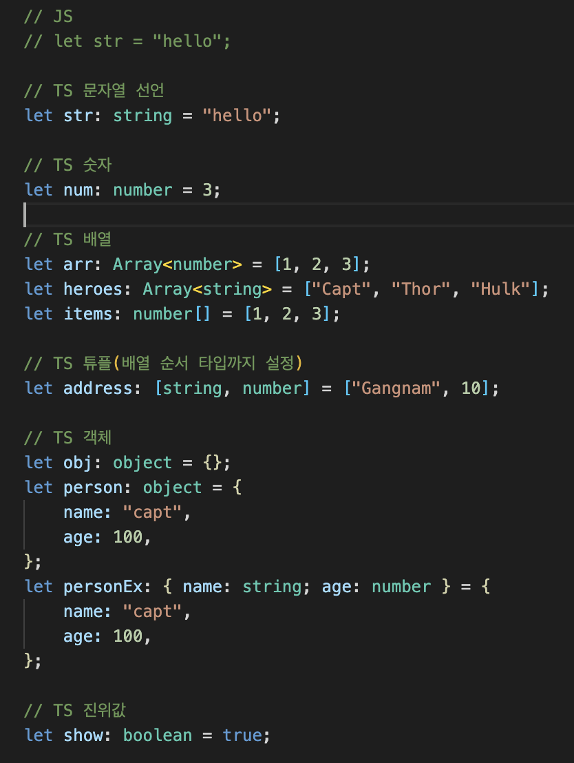 Typescript 1장 변수와 함수 타입 정의하기