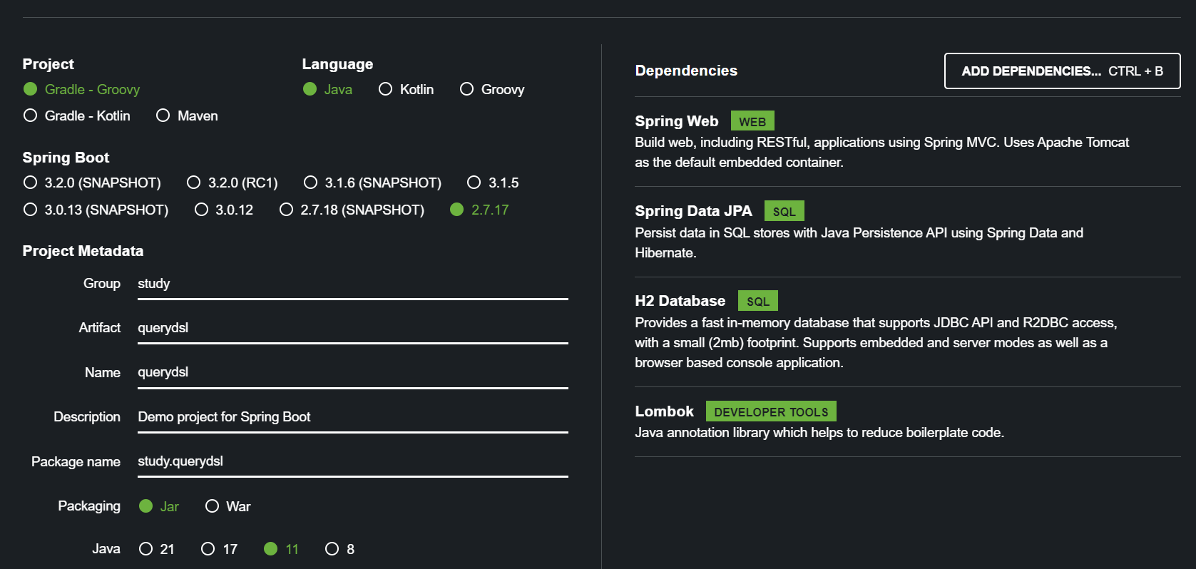 [JPA] QueryDsl 1-1. 프로젝트 설정