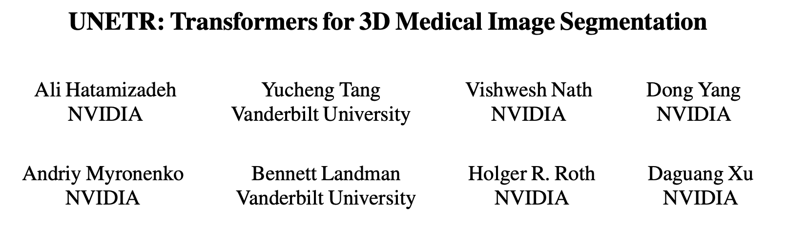 [논문리뷰] UNETR: Transformers for 3D Medical Image Segmentation