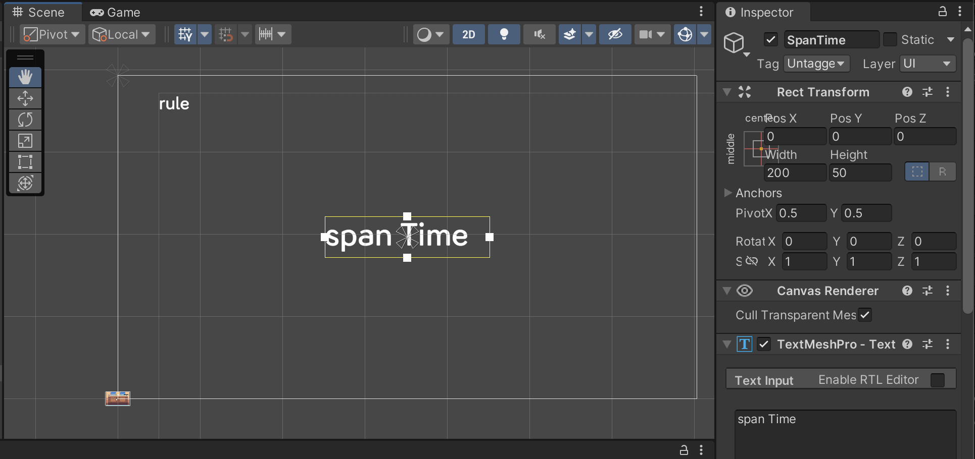 [unity] ui canvas 위치 조절
