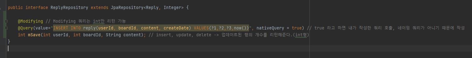 nested exception is java.lang.IllegalArgumentException: Modifying queries can only use void or ...