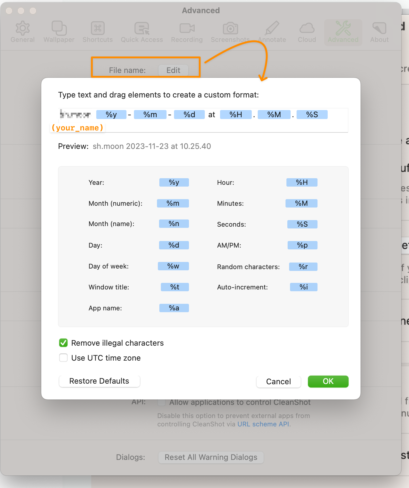 my Cleanshot X settings