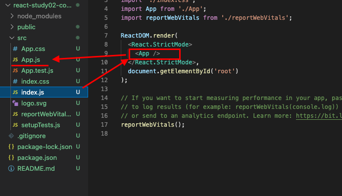 React 03. Scaffolding 구조 이해하고 출력해보기 (npm start)