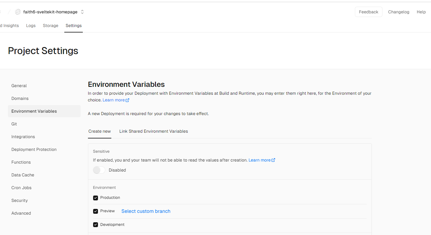 Vercel을 이용한 SvelteKit 프로젝트의 간편한 CI/CD 구축