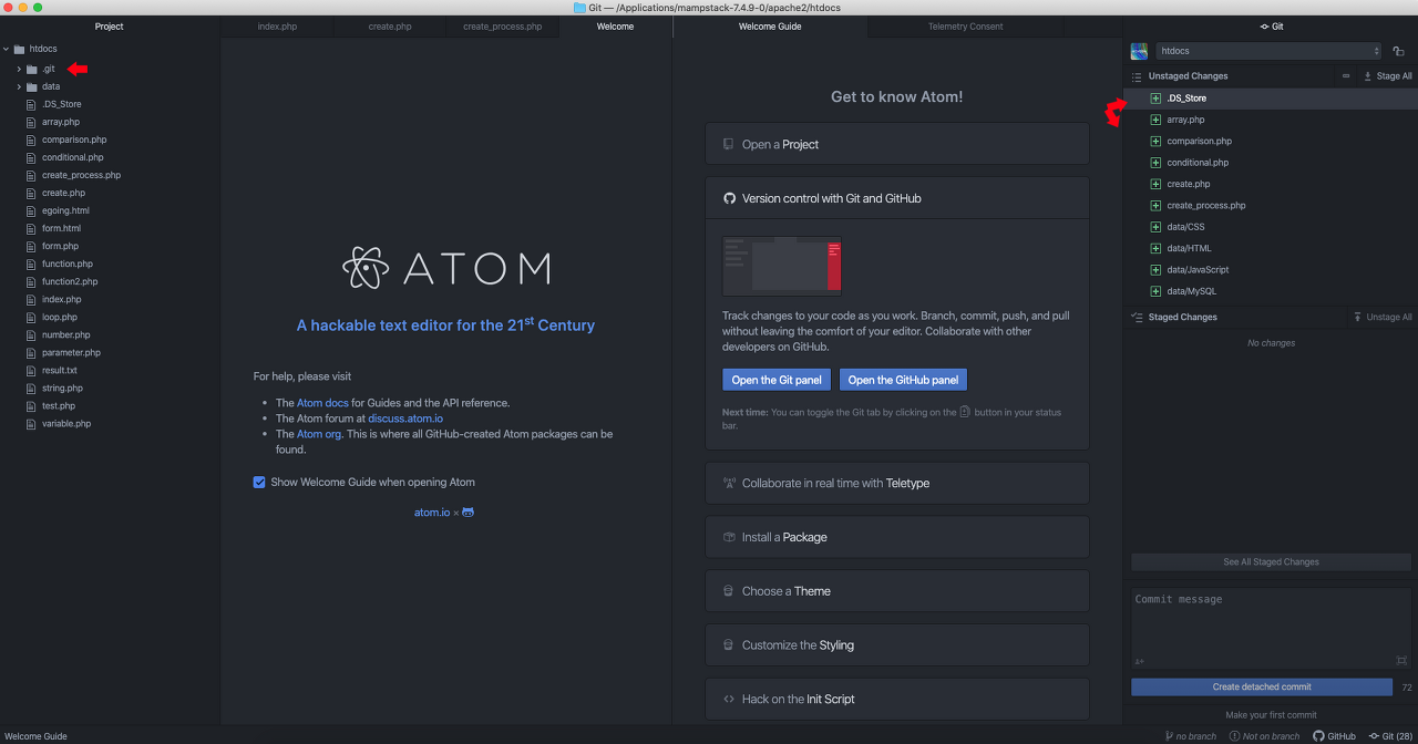 Git-Atom 연동하기