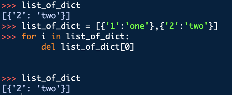  python Removing A Dictionary Element In A List