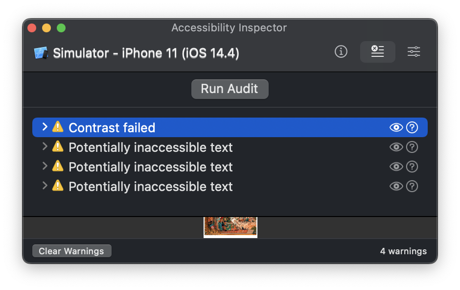 [Xcode] Accessibility, Accessibility Inspector
