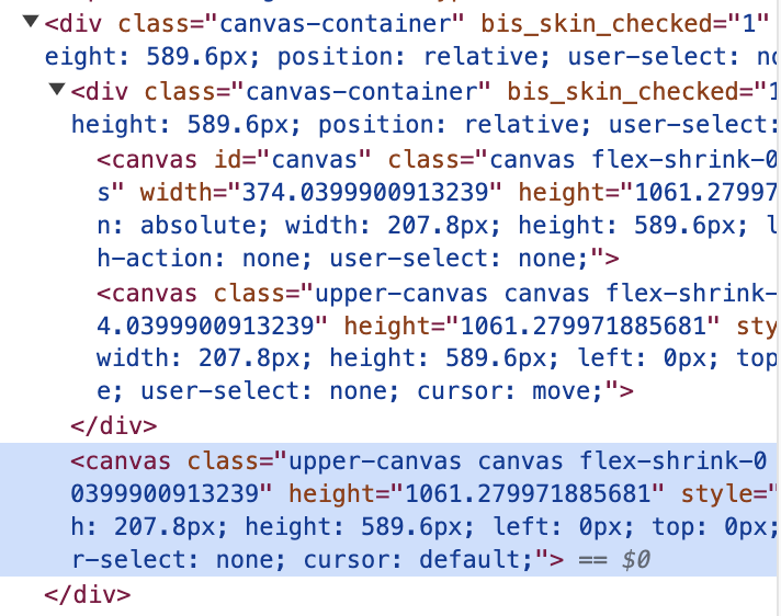 Lower and Upper Canvas in FabricJS
