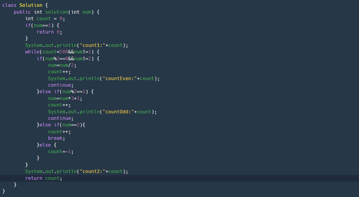 Programmers/Lv.1]콜라츠 추측(시간초과)
