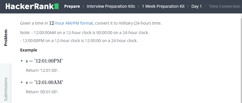 HackerRank Time Conversion Solution Python3 