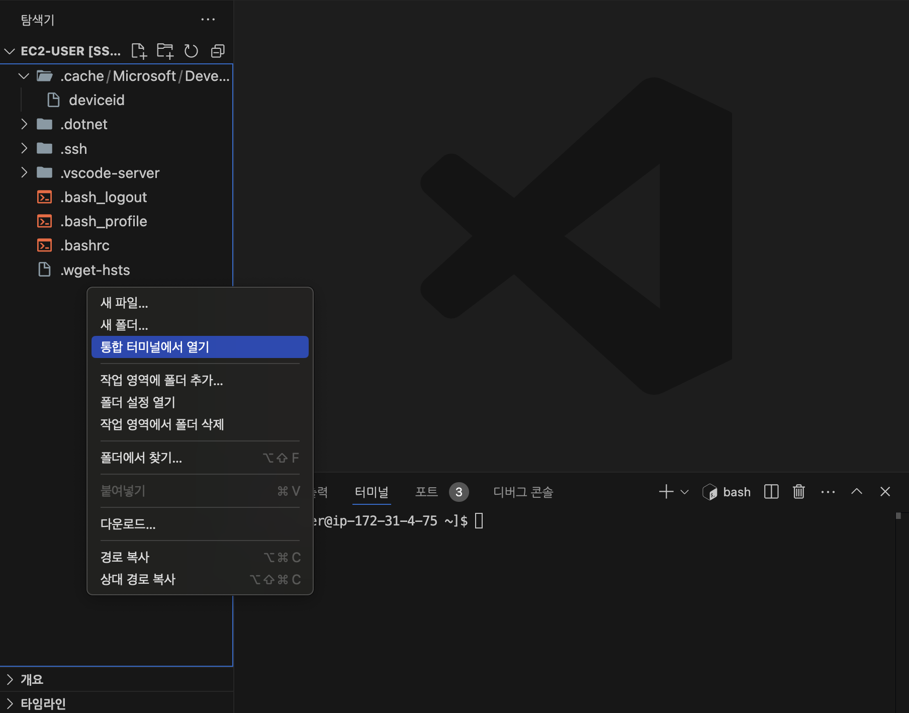 vscode에서 내 ec2 접속하는법(MAC)
