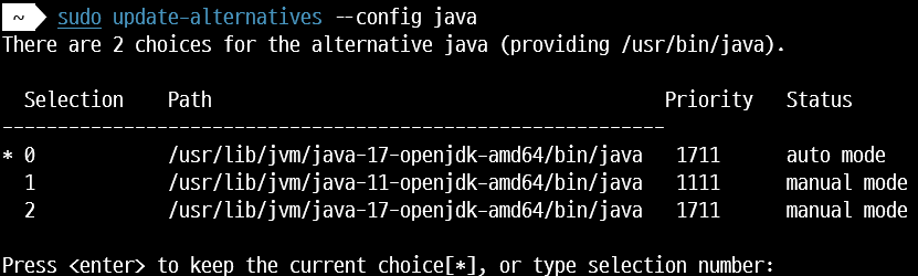 [WSL2] WSL2에 설치한 JAVA 11을 JAVA 17로 변경하는 방법